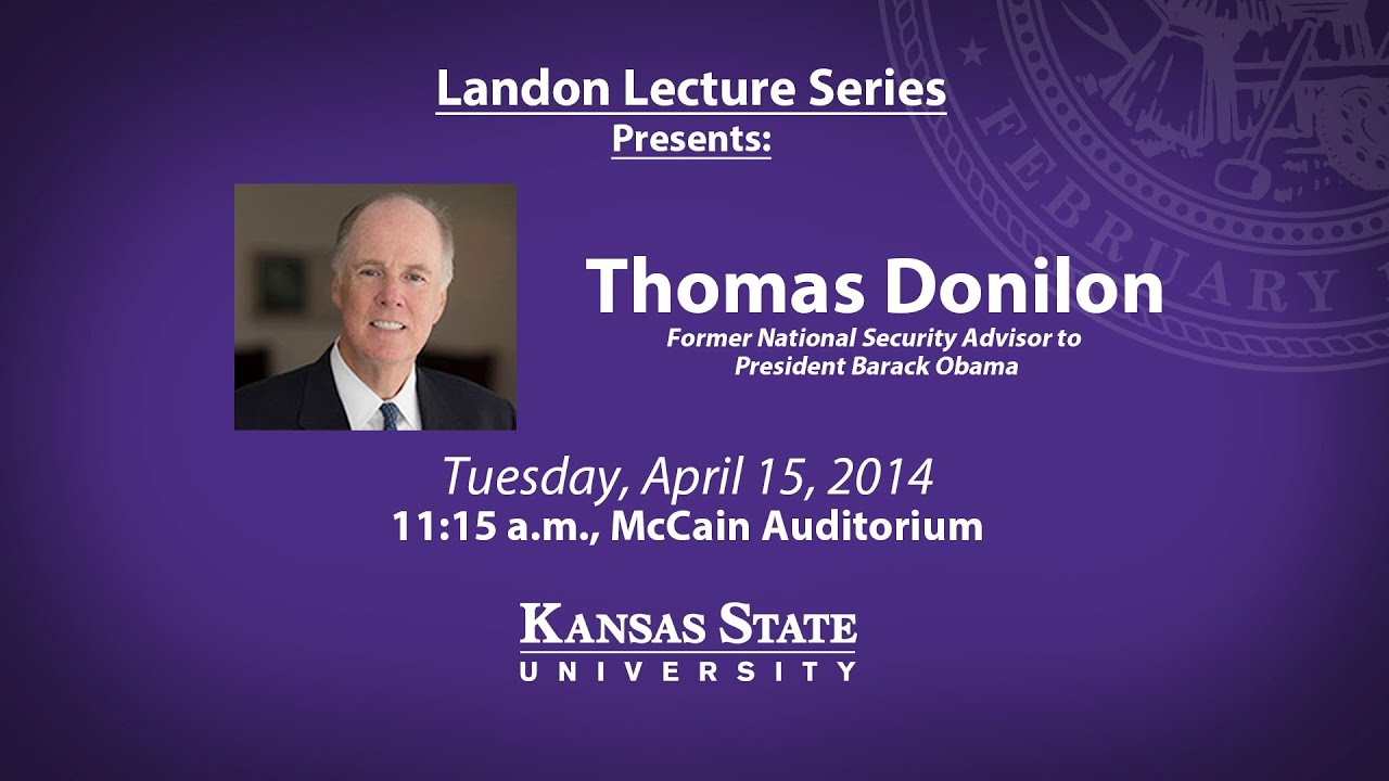 Landon Lecture: "Thomas Donilon" - YouTube