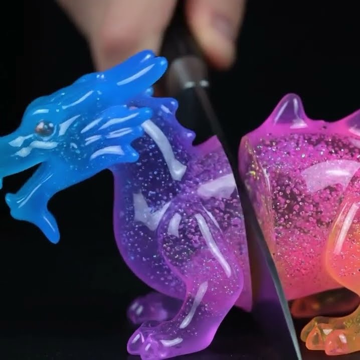 Rainbow dragon ASMR #asmr #glass #cut #cute - YouTube