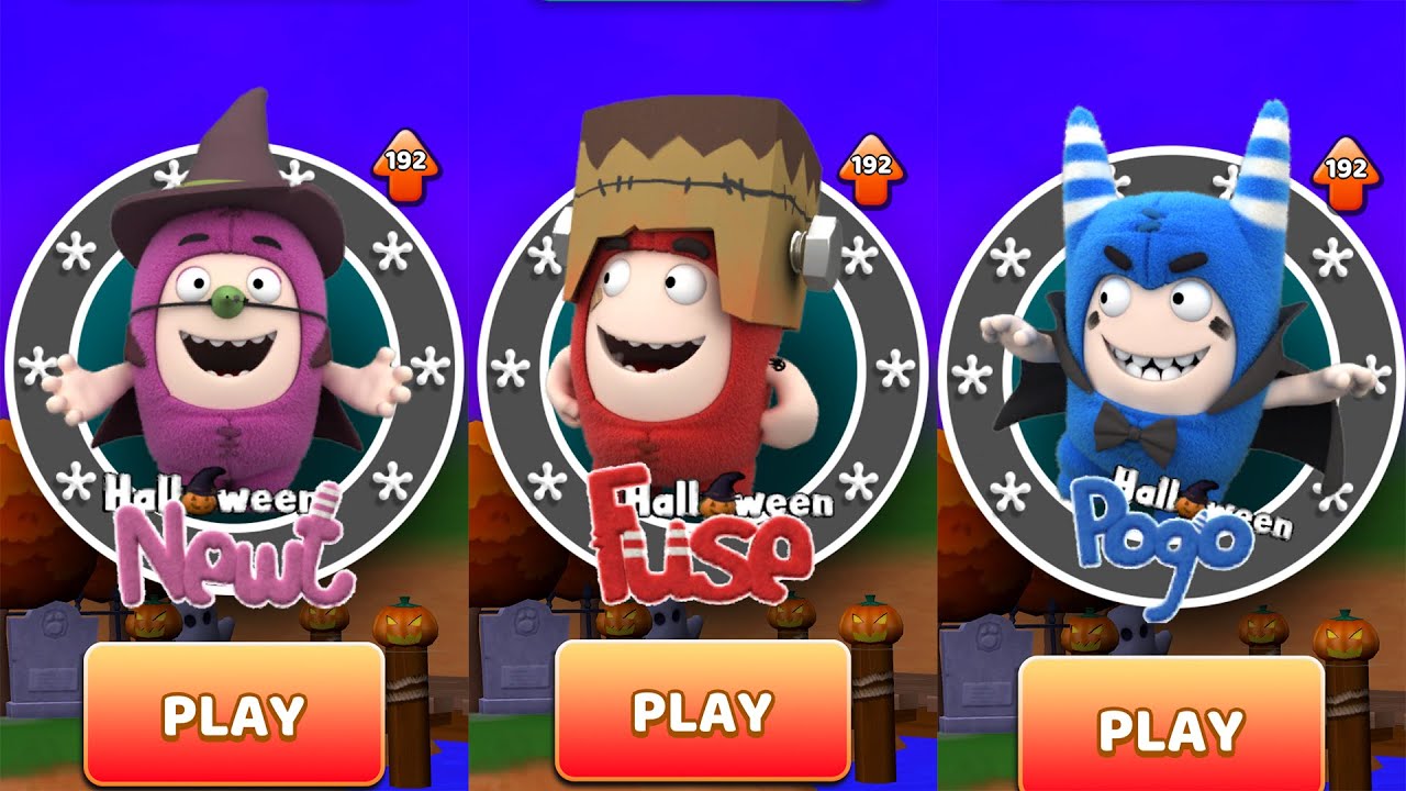 Halloween Pogo ,Fuse & Newt Boss Fight Oddbods Turbo Run - GamePlay ...
