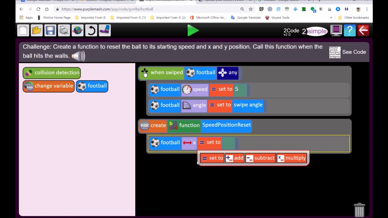 Purple Mash lesson Football Challenge 3rd with Gr 7 - YouTube