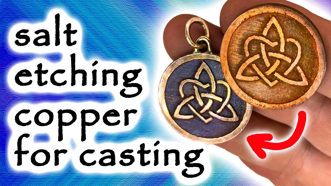 Salt water electro etching copper for Delft Clay sand casting jewelry ...