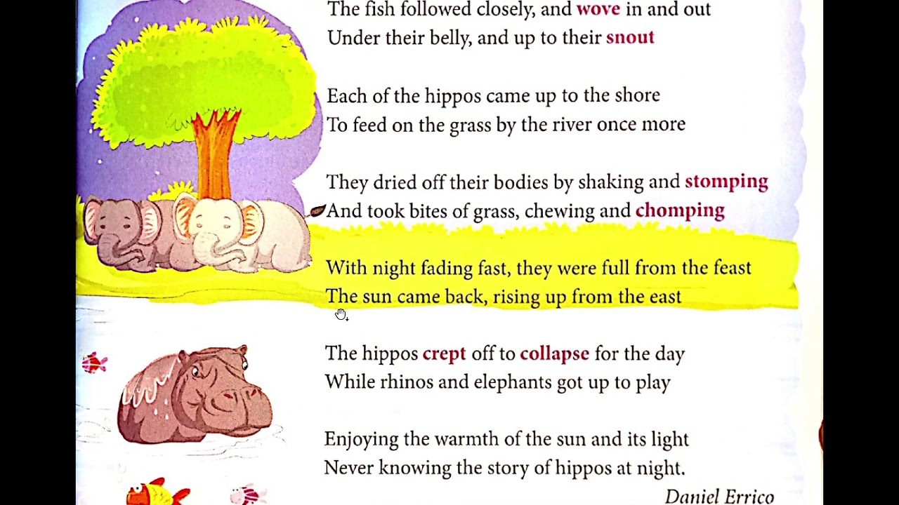 WHEN DO HIPPOS PLAY (Poem) Class - V by Bably Kumari (DLPS) - YouTube