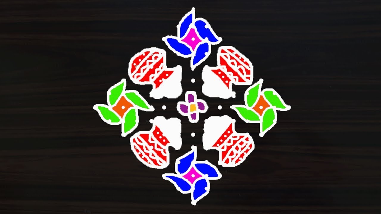 Sankranthi bhogi kundala muggulu | ponkal kolam designs | pongal pannai ...