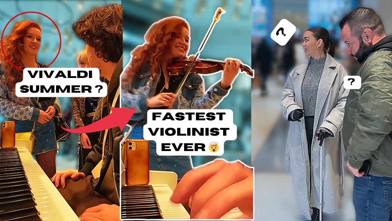 Two sisters play VIVALDI SUMMER (craziest public performance) - YouTube