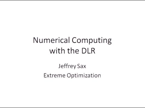 Lang.NET 2009 - Numerical Computing with the DLR - Jeffrey Sax (Extreme Optimization) - YouTube