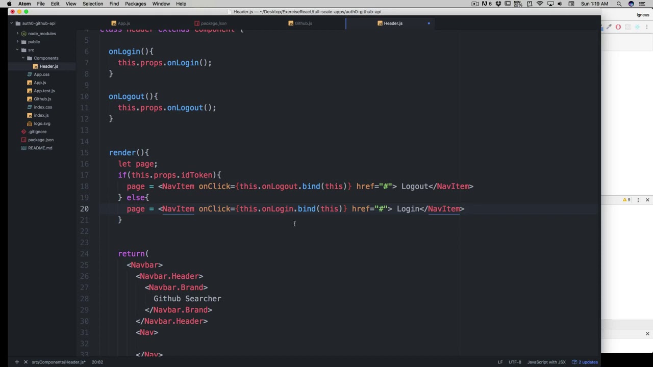 logout applied and clearing local storage in Reactjs ES6 #50 - YouTube
