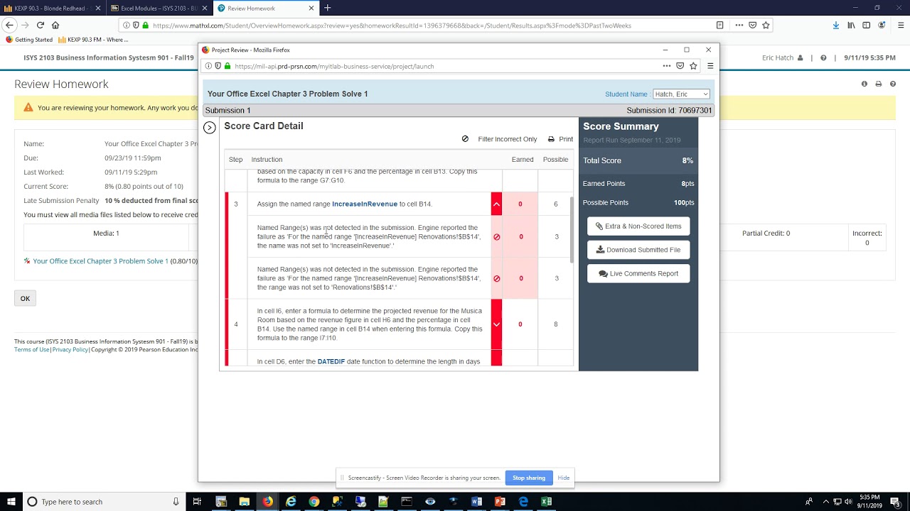 How To Check Your Work in Pearson My Labs Excel Modules - YouTube