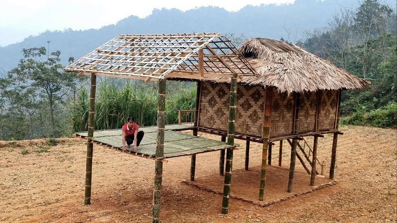 How to make a two-story bamboo house for a kitchen..P1 - YouTube