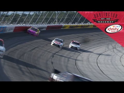 Larson goes three-wide for the lead - YouTube