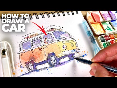 How to draw ANY car in perspective for beginners (2 TIPS you must know!)