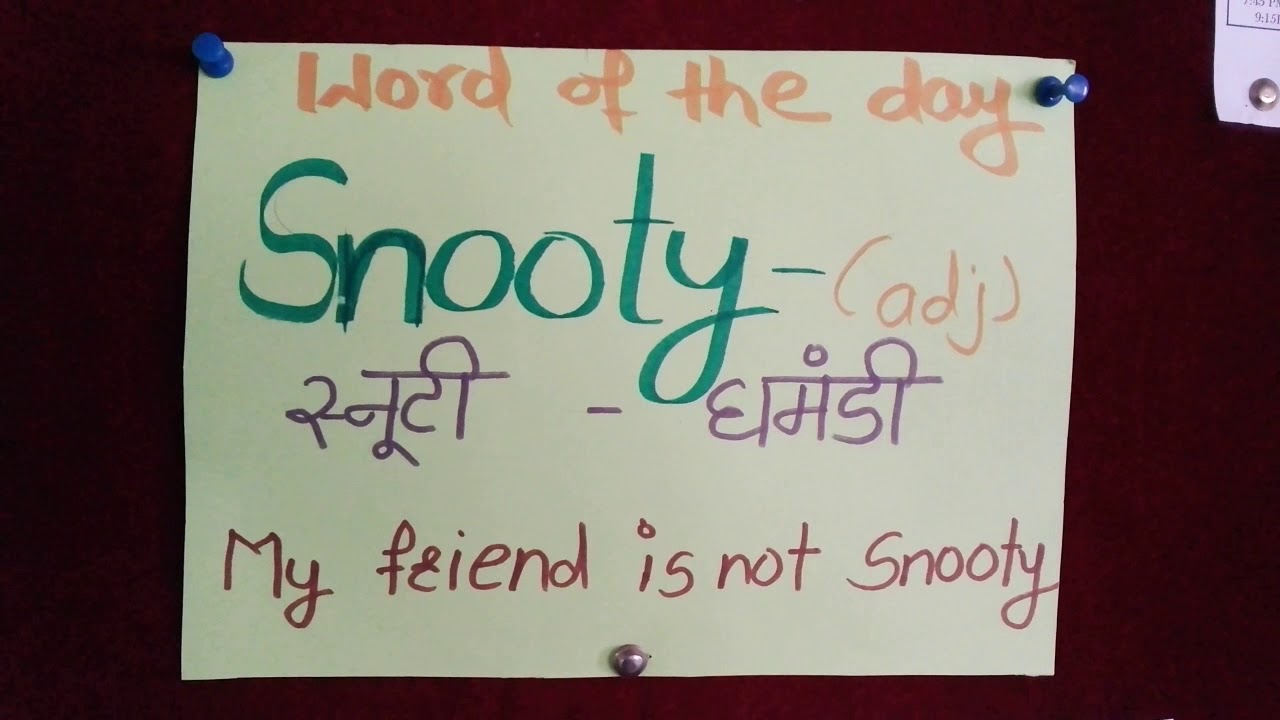 Word of the day- Snooty - YouTube