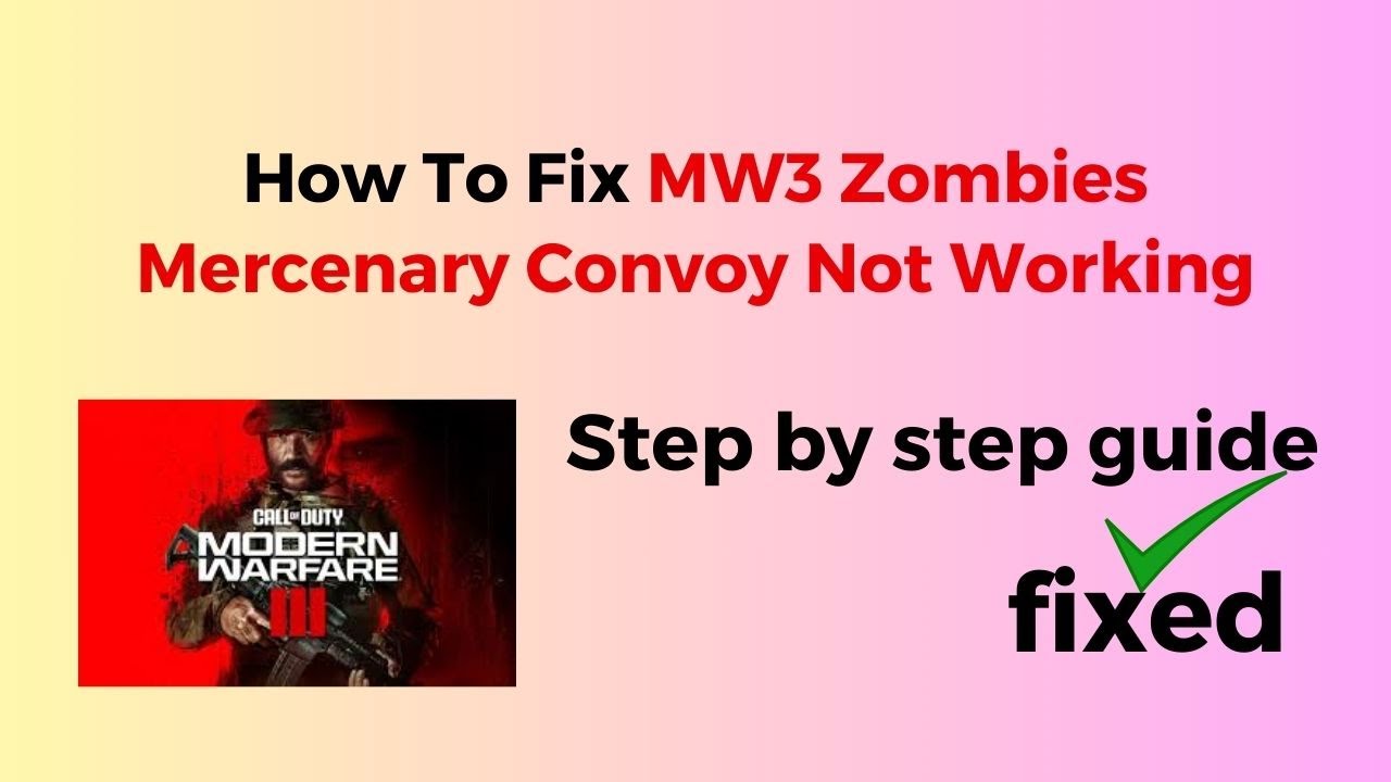 How To Fix MW3 Zombies Mercenary Convoy Not Working - YouTube