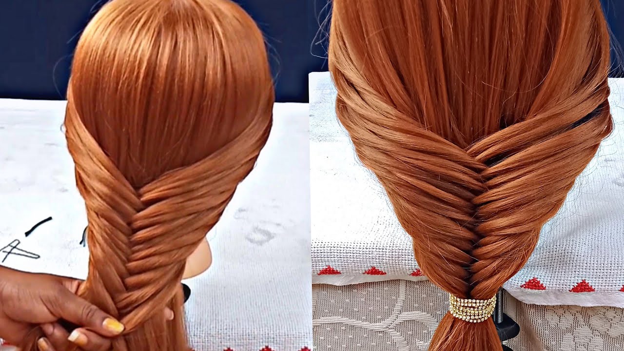 fishtail braided hairstyle for kurti | fishtail braid hairstyle | braid ...