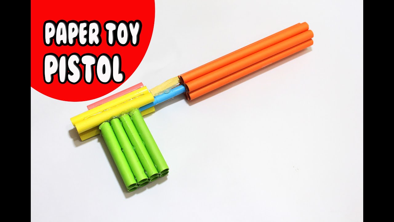 How to Make a easy Paper Toy Gun That Shoots 6 rubber band | Easy ...
