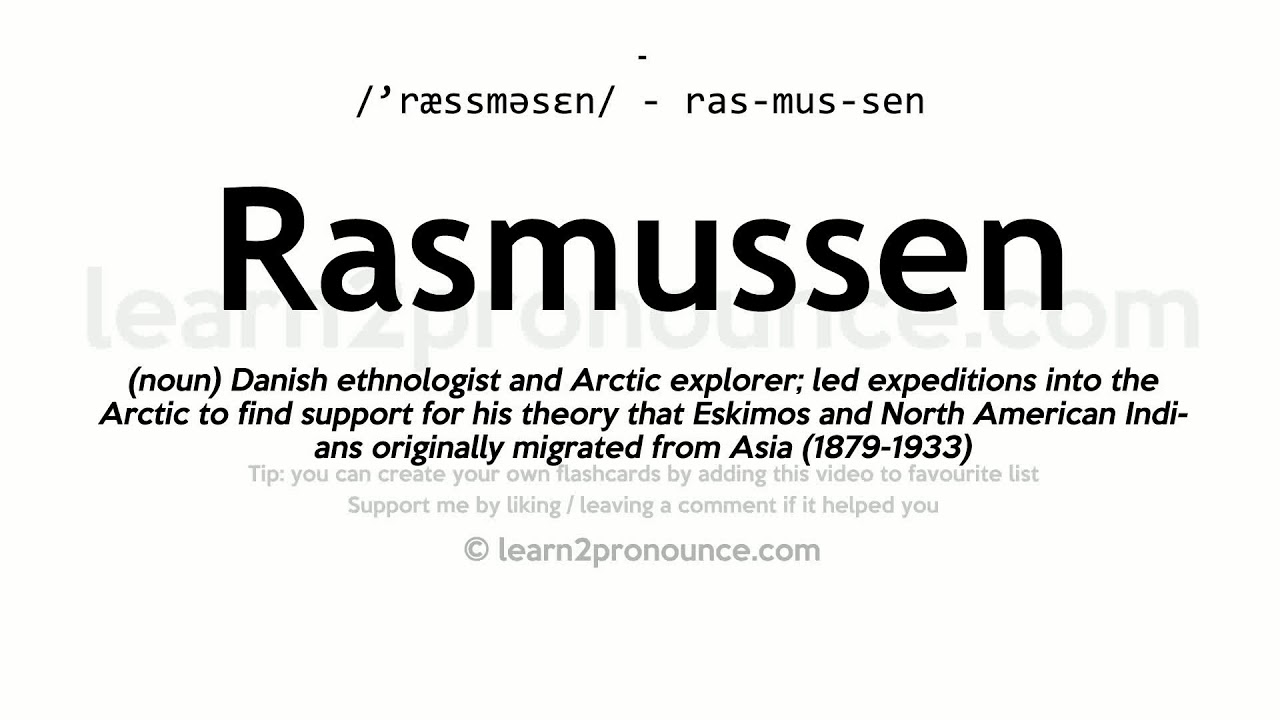 Pronunciation of Rasmussen | Definition of Rasmussen - YouTube