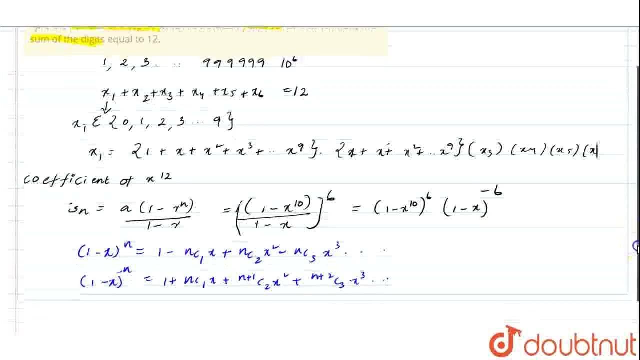 Find the number of integers which lie between 1 and 10^6\nand which have the sum of the digits e ...