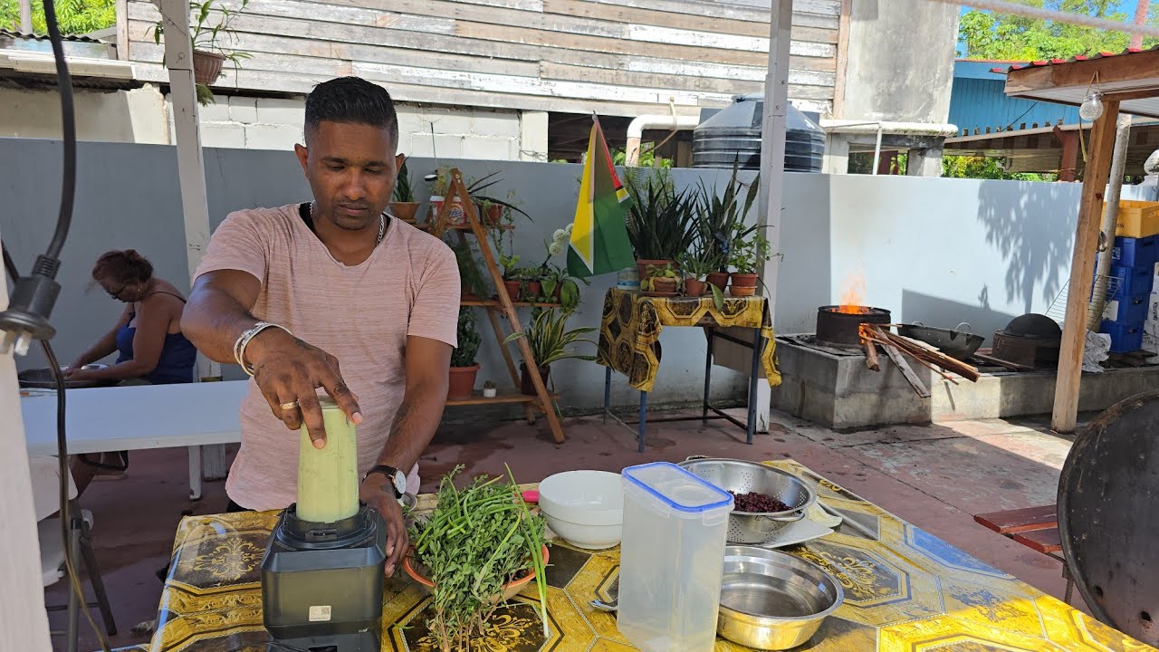 Backyard lime bush kook style... cookup rice and grill red snapper ...