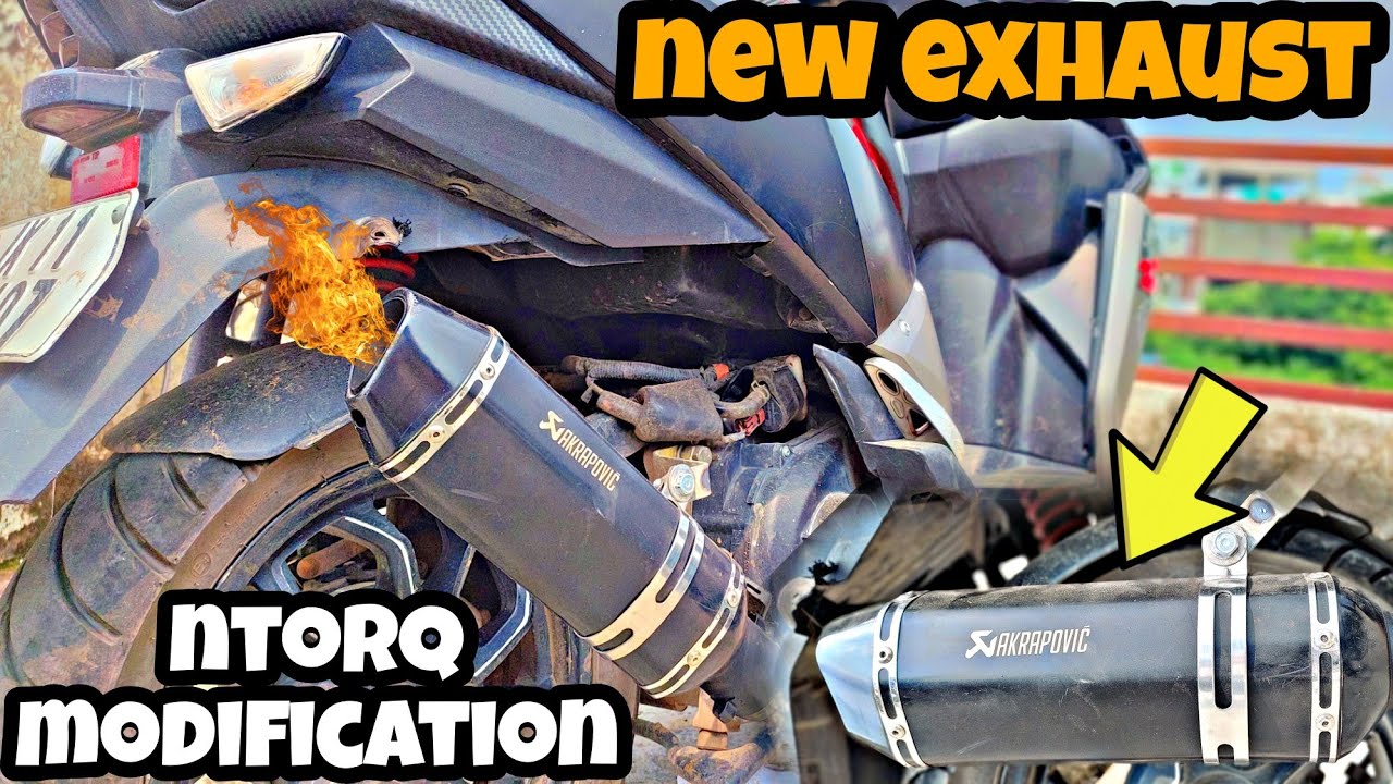 Exhaust chage Akrapovik exhaust in ntorq 125| tvs ntorq modified ntorq ...