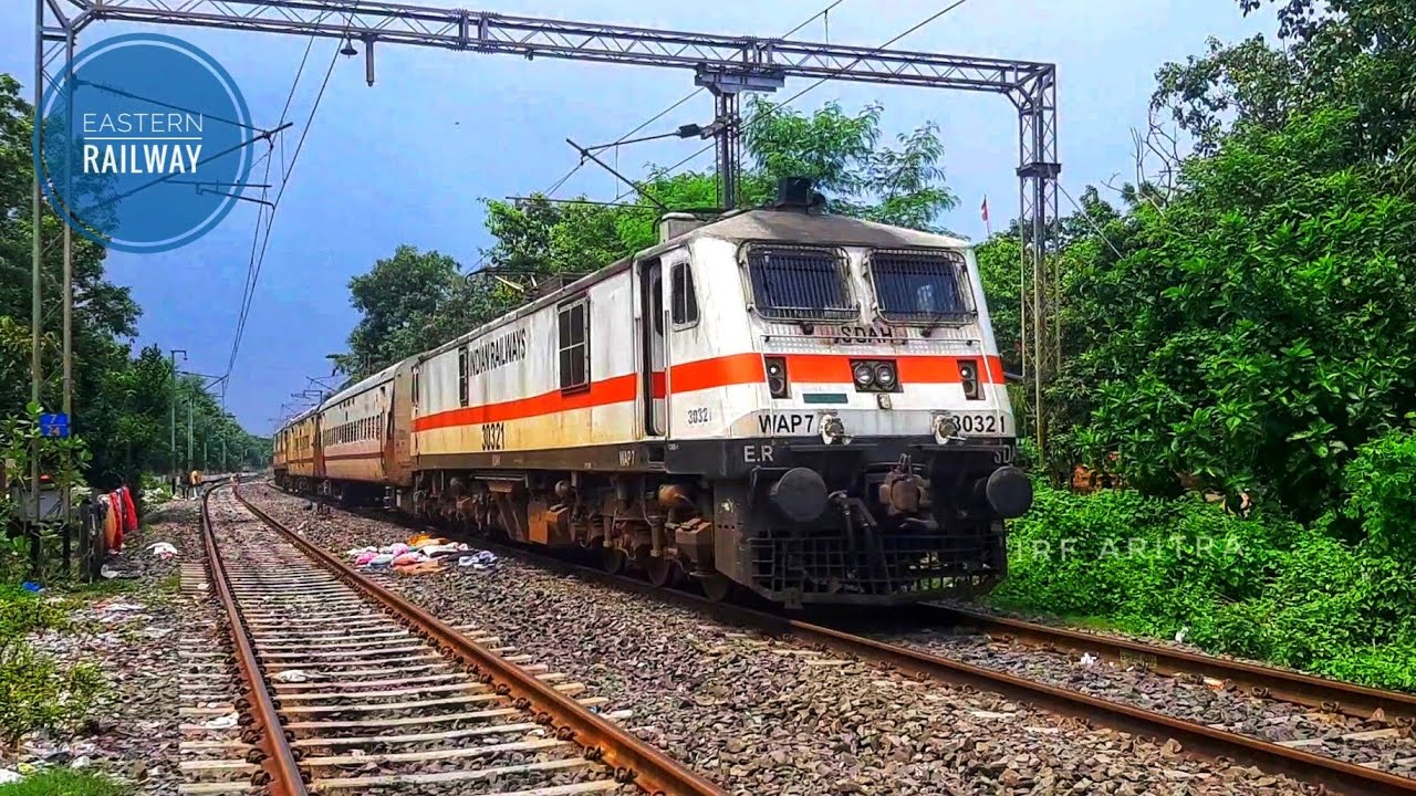 |[High Speed OMS Trial Run]| Sealdah WAP-7 with 2 Utkrisht Rakes in ...