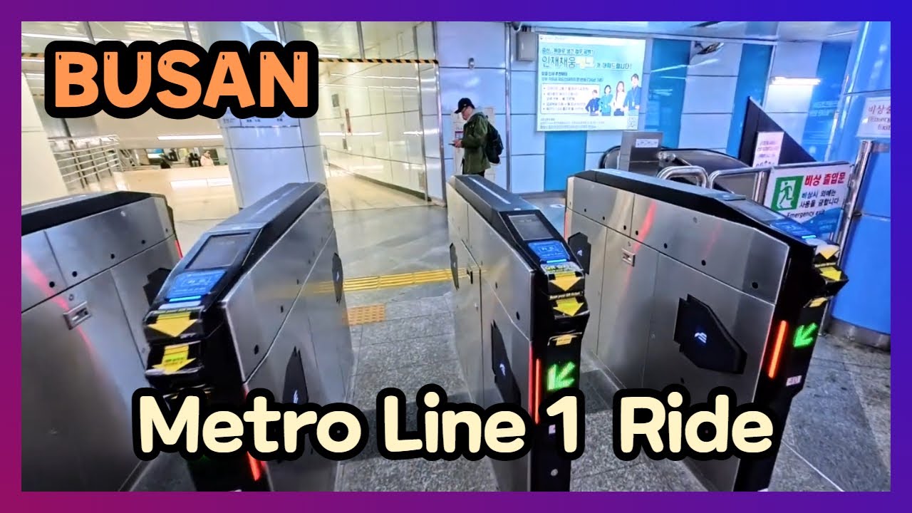 4K Busan Metro Line 1 Ride at Seomyeon downtown Street Level Korea ...