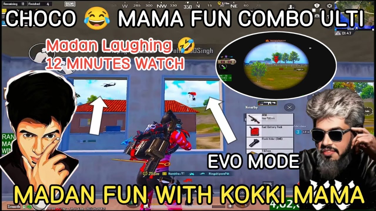 Madan 😂 Fun with KOKKI MAMA evo mode choco mama combo 🤣 ulti 12 MINUTES ...