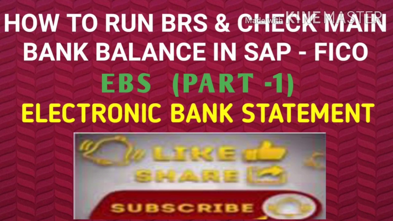 SAP-FICO(Session-47)Bank Reconciliation Statement | How to run Electronic Bank Statement(EBS ...