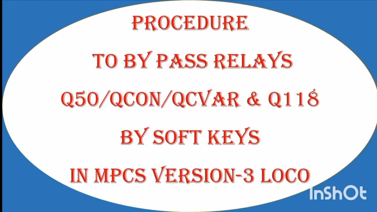 PROCEDURE TO BY PASS RELAYS BY SOFT KEYS IN MPCS V3 LOCO - YouTube