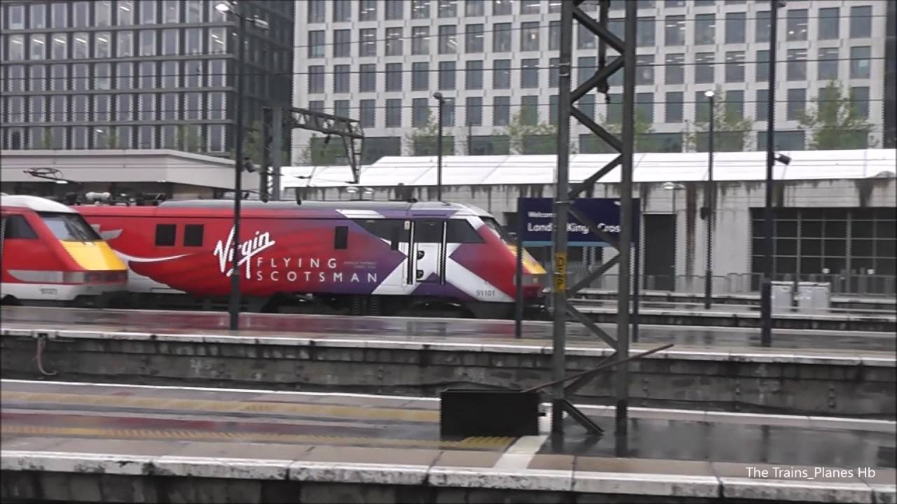 Flying Scotsman Class 91 & DVT Departing London King's Cross 10/5/16 ...