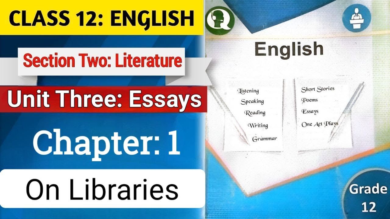 Class 12 English Unit 3 Chapter 1 On Libraries Excercise | Class 12 ...