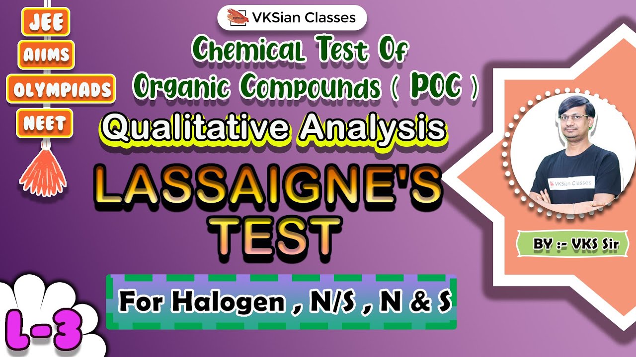 Chemical Test of Organic Compounds (POC) | Qualitative Analysis ...