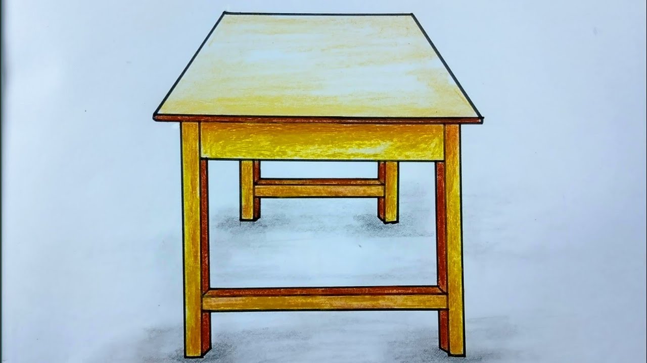 How to draw and colour a table very easily - YouTube
