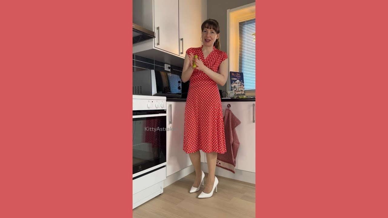 Wearing crystal Falke pantyhose while making marzipan candy for ...
