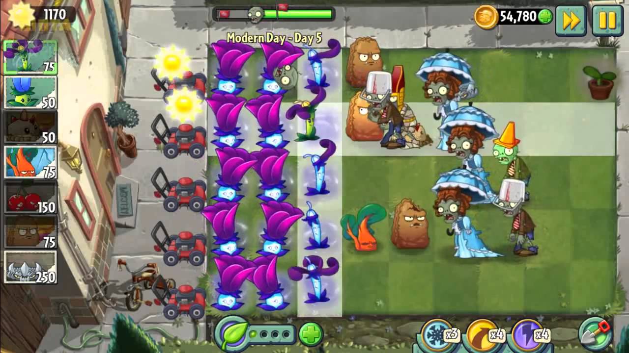 Plants vs Zombies 2 | Modern Day | Day 5 | Nightshade Demo Gameplay ...