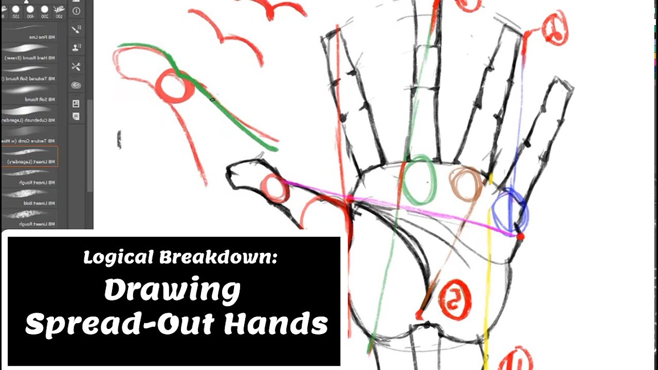 Drawing Spread-Out Hands || Logical Breakdown - YouTube