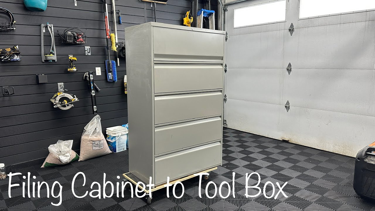 Old Filing Cabinet Turned into Tool Box for Garage! - YouTube