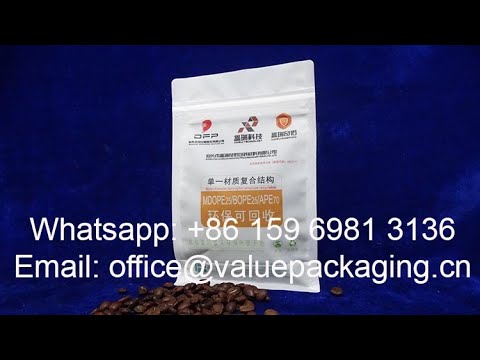 794 mono materials mdope25/bope25/ape70 flat bottom high barrier coffee ...