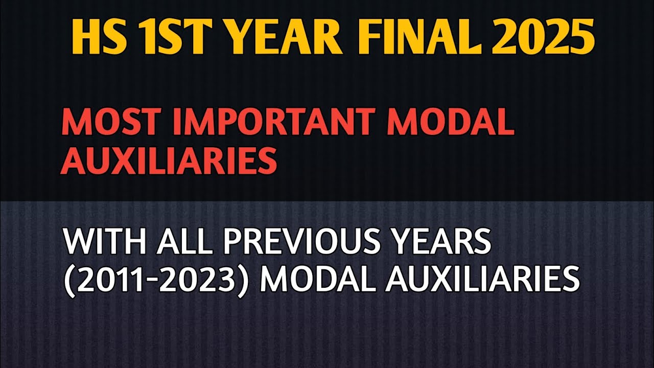 AHSEC HS 1ST year final 2025 most important modal auxiliary | previous ...