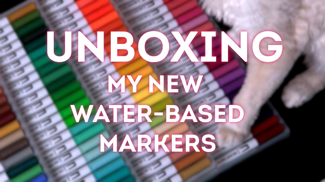 ASMR Unboxing New Water-Based Markers | Relaxing Swatching Sounds ...