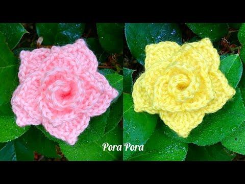 Crochet Begonia Flower I Crochet Rose Flower Tutorial I Crochet 3D ...