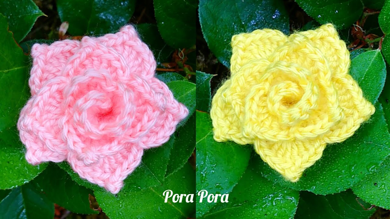 Crochet Begonia Flower I Crochet Rose I Crochet 3D Flower - YouTube