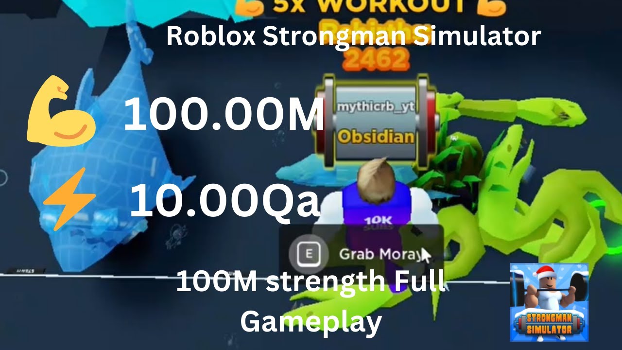 Roblox Strongman Simulator | 100M Strength Full Gameplay - YouTube