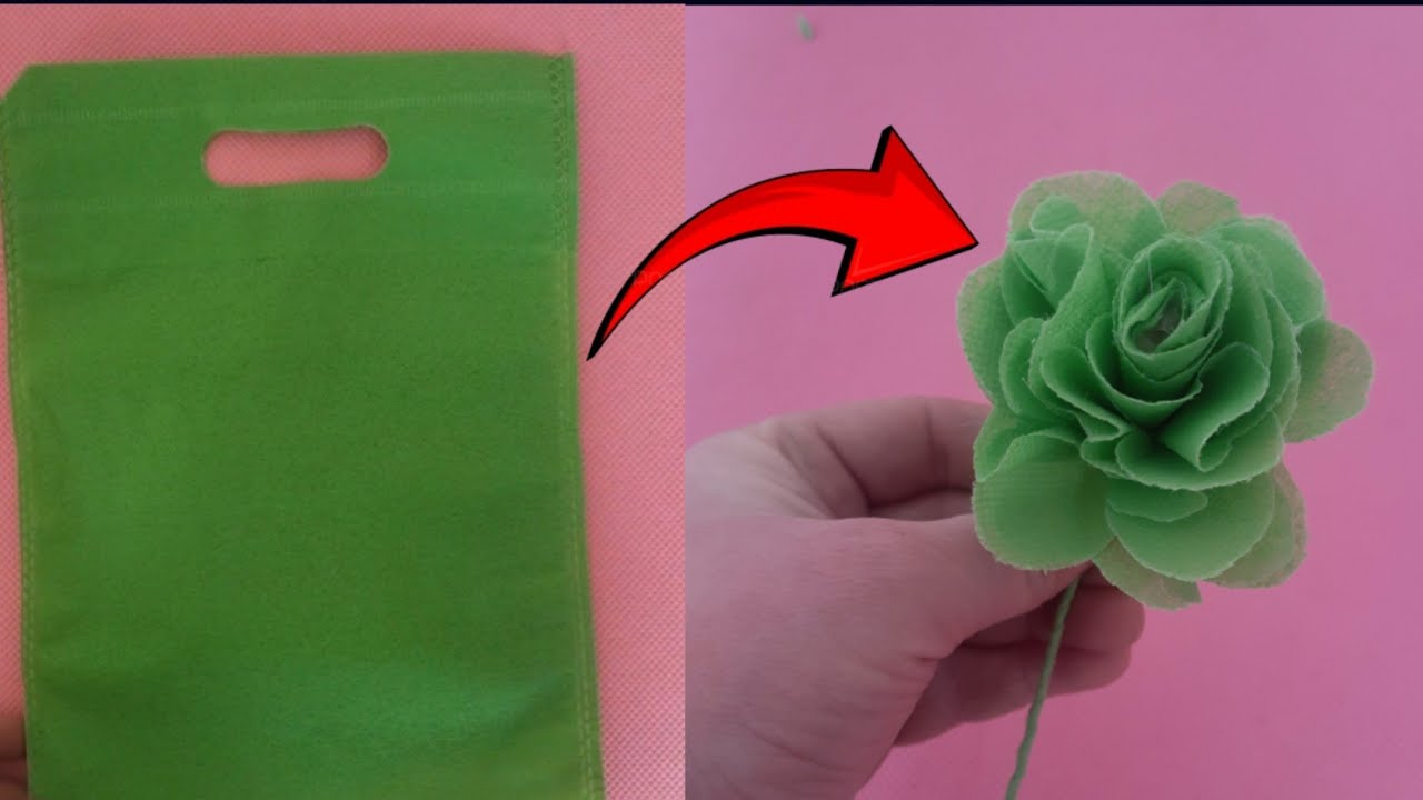 How to Flowers making with cloth Bag | DIY | Fabric Flower Making ...