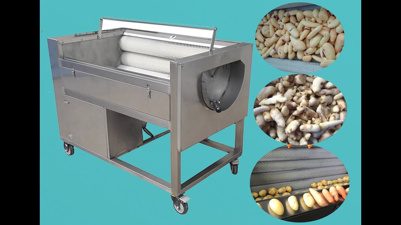 automatic potato washer and peeler machine - YouTube