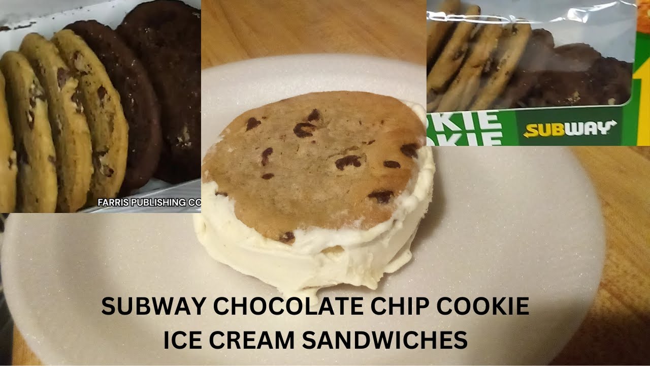 Subway Chocolate Chip Cookies Ice Cream Sandwich - YouTube