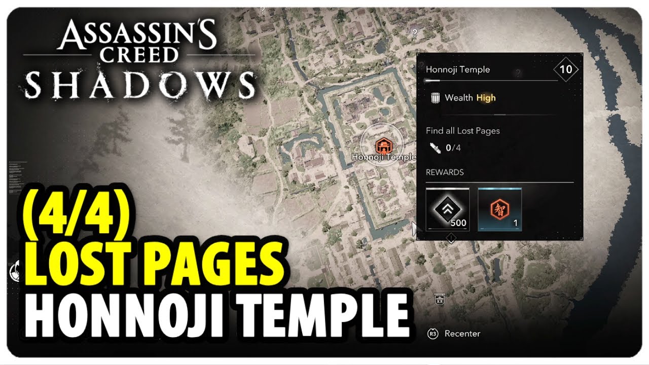 Honnoji Temple - Lost Pages Location | Assassin's Creed Shadows - YouTube