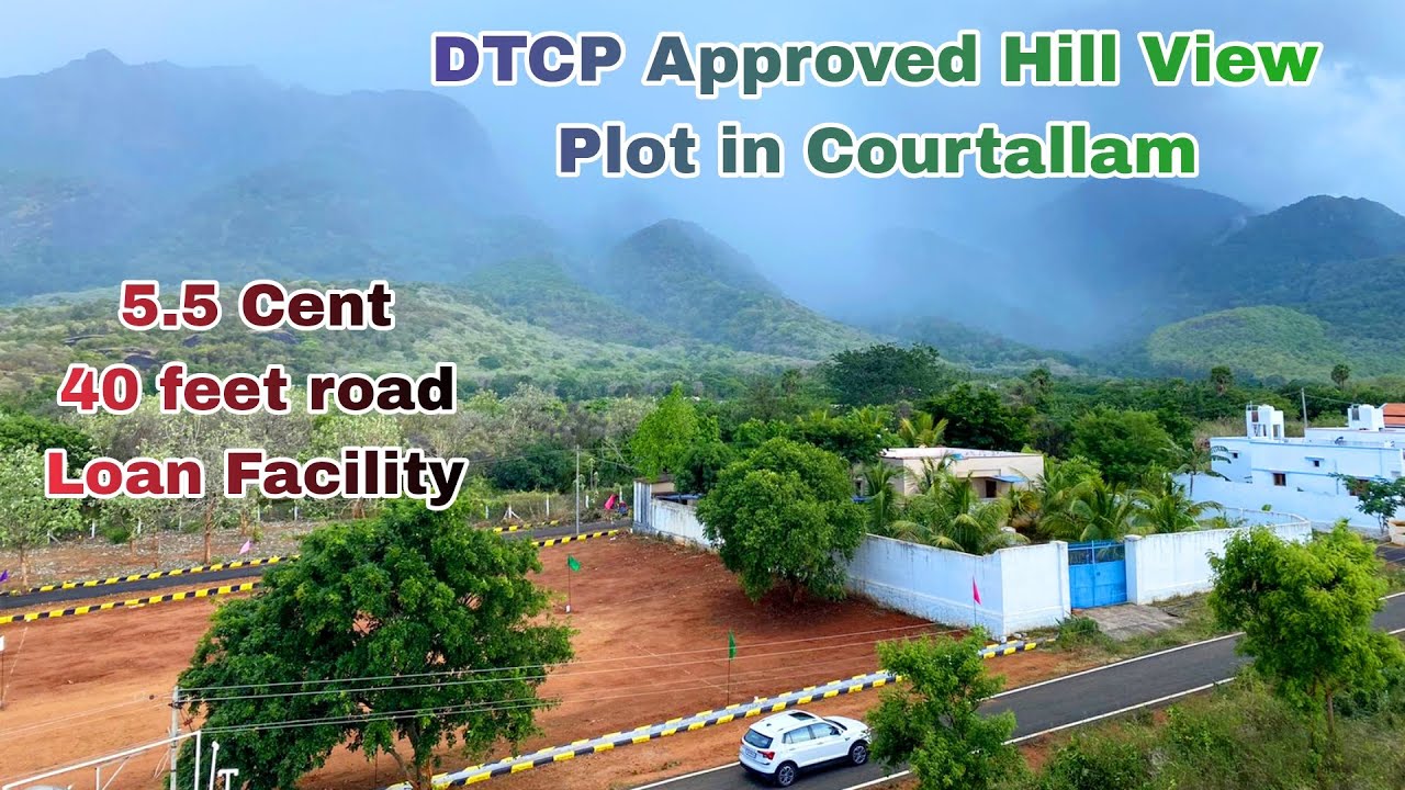 குற்றாலம் 1.5 KM தொலைவில் ஐந்தருவி ரோட்டின் அருகில் 2 DTCP Hill View ...