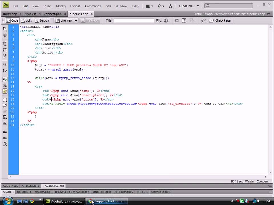 Php And Mysql Shopping Cart 08 Update 2 Youtube