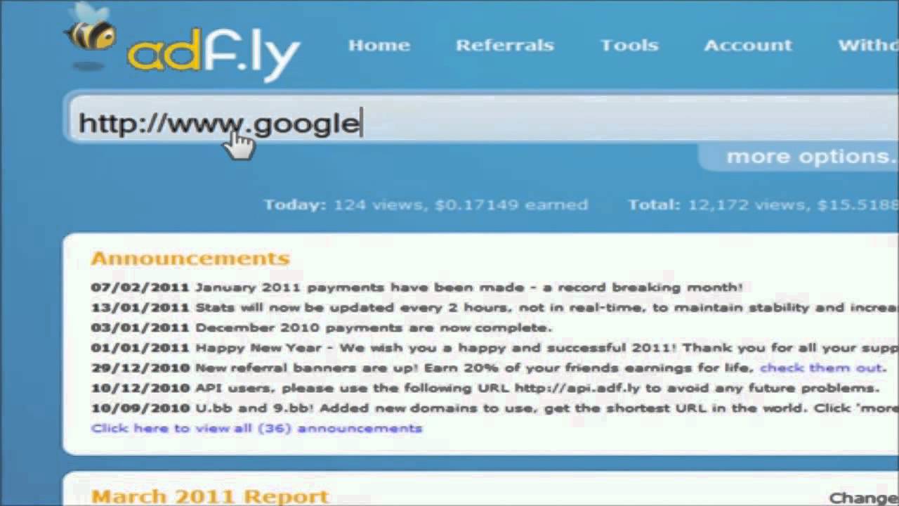 Adf.ly shrink your URLs and get paid! - YouTube