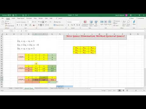 General Gauss using Excel - Numerical Methods - YouTube