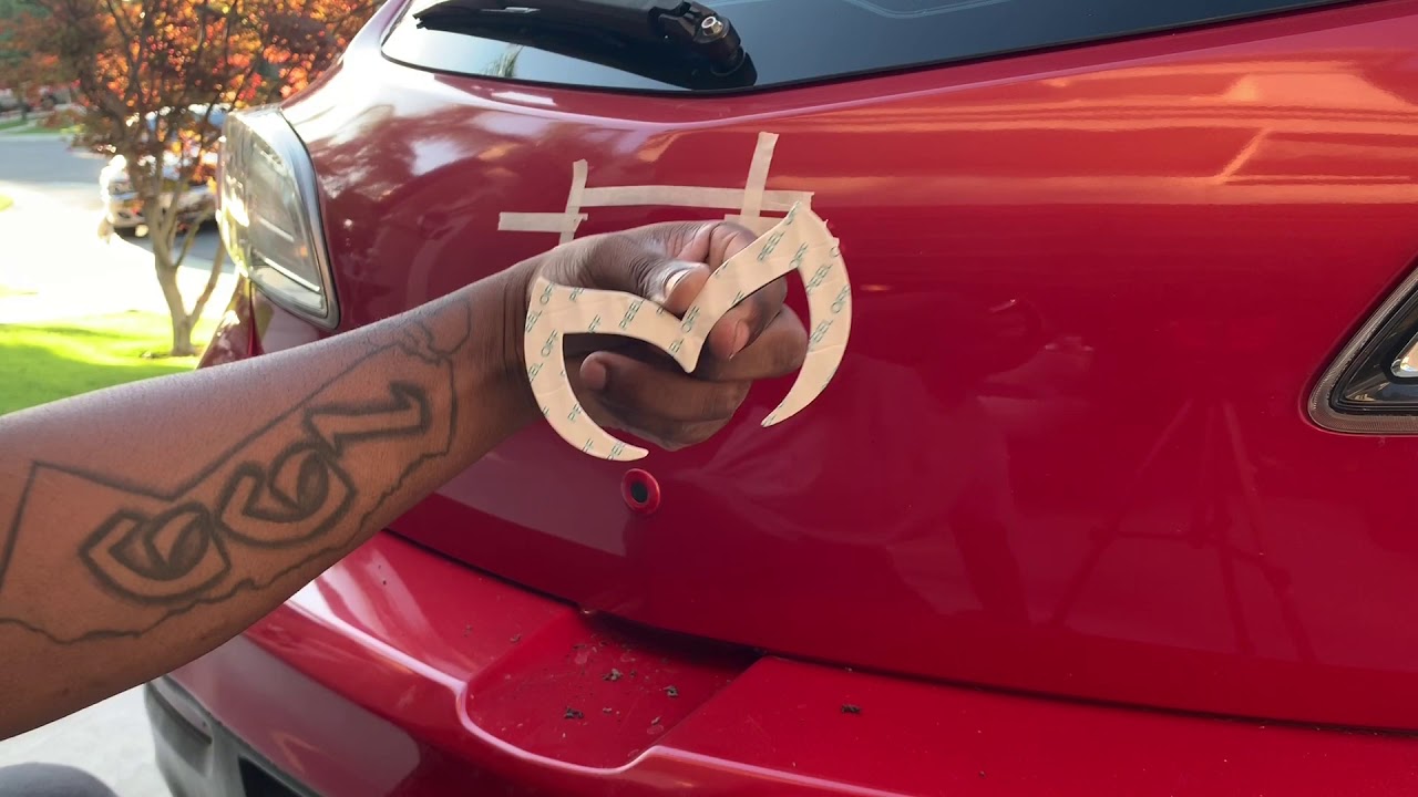 How to put the evil m emblem on your mazdaspeed 3 - YouTube